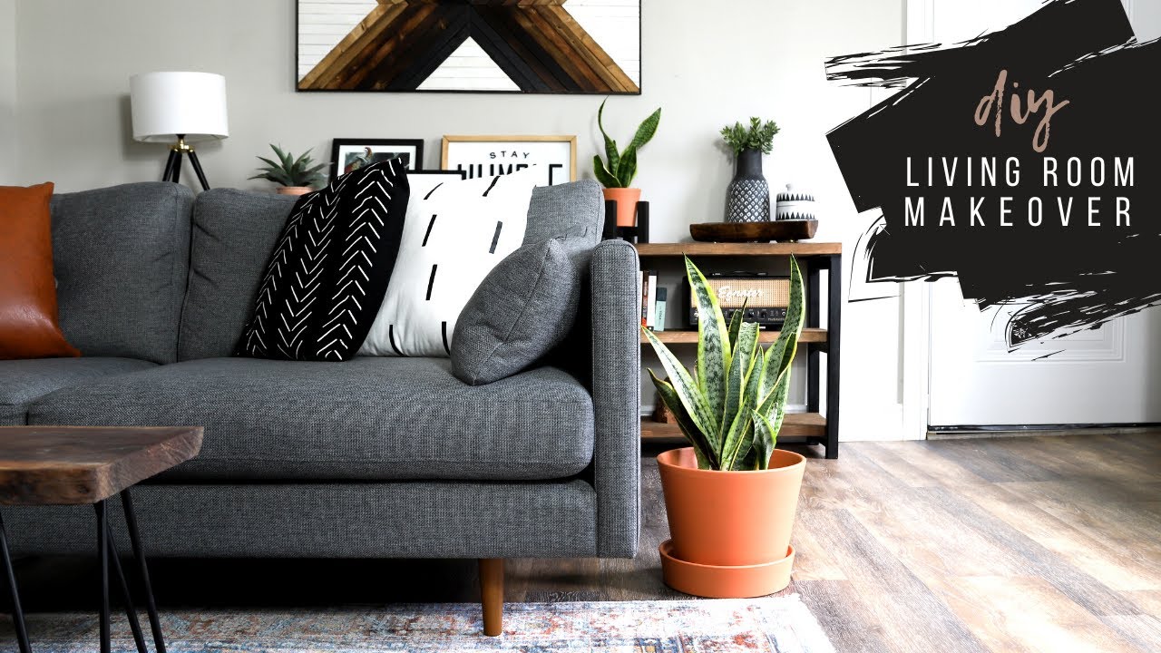 EASY Small Apartment Living Room Makeover (No Painting!) - DIY