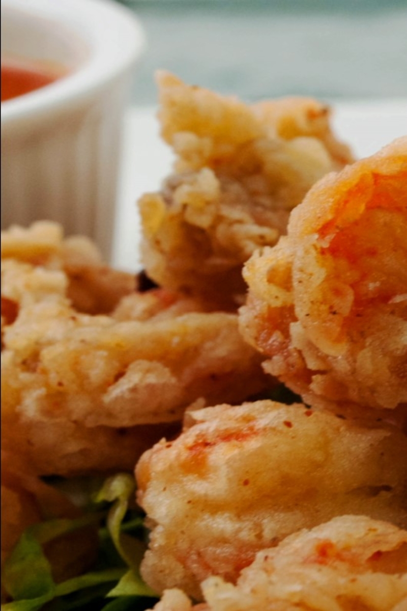 Crispy crawfish popcorn with vinegar-infused batter