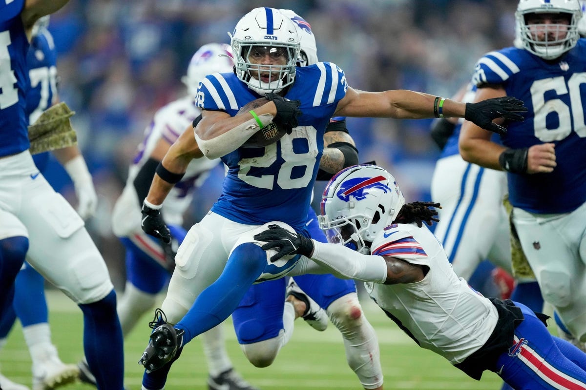 What is Colts RB Jonathan Taylor's salary cap hit in 2025?