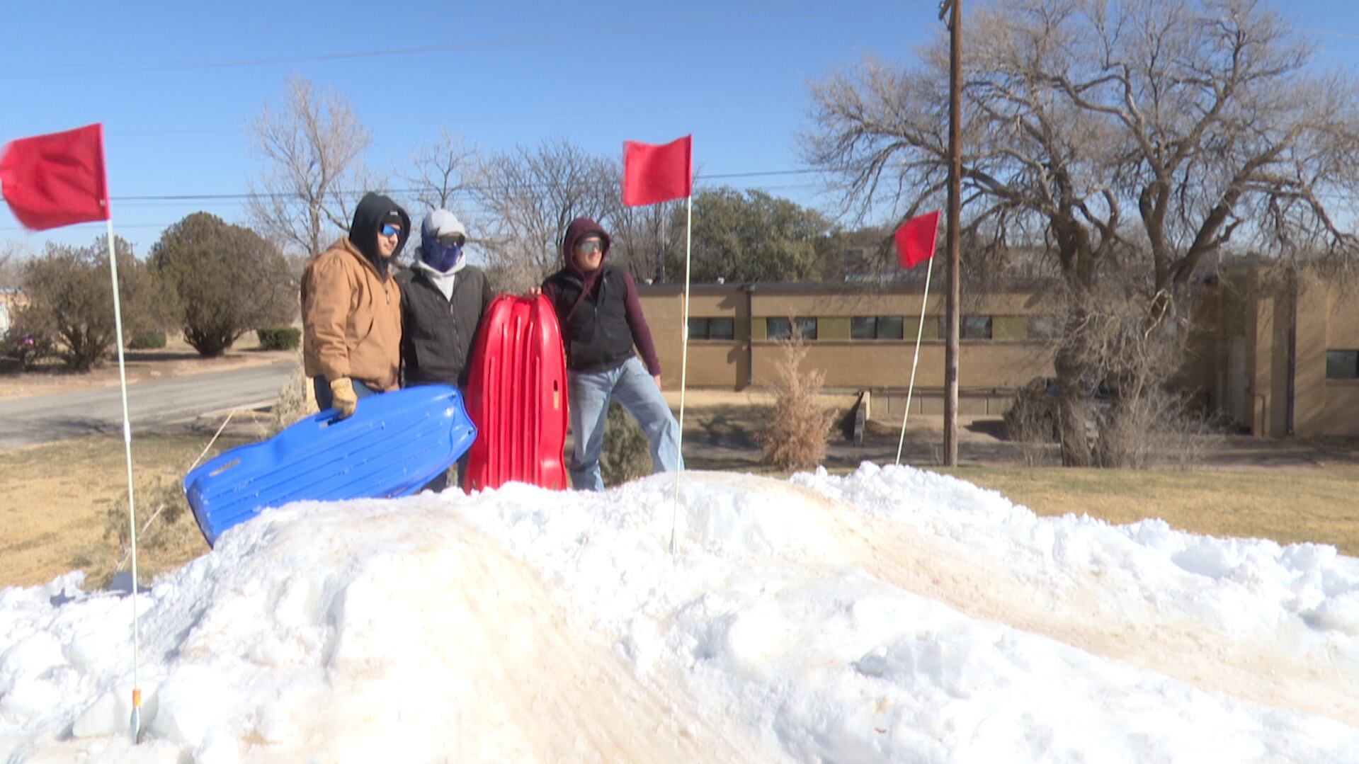 Levelland brings back free snow sledding at Lobo Lake