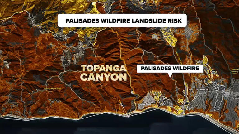 Mapping Palisades, Eaton burn scar areas where landslides would pose ...