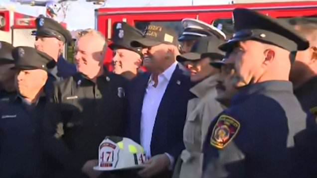 Trump and Lady Melania visit LA firefighters who battled the fires