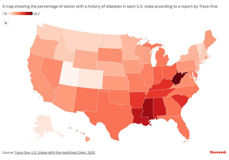 Healthiest Eating US States Revealed by Maps