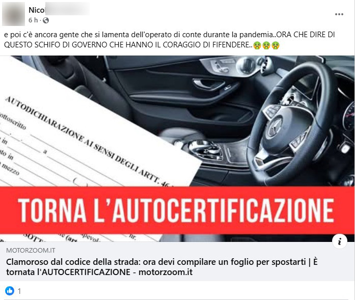 Il codice della strada non prevede il ritorno dell’autocertificazione ... Il codice della strada non prevede il ritorno dell’autocertificazione ...