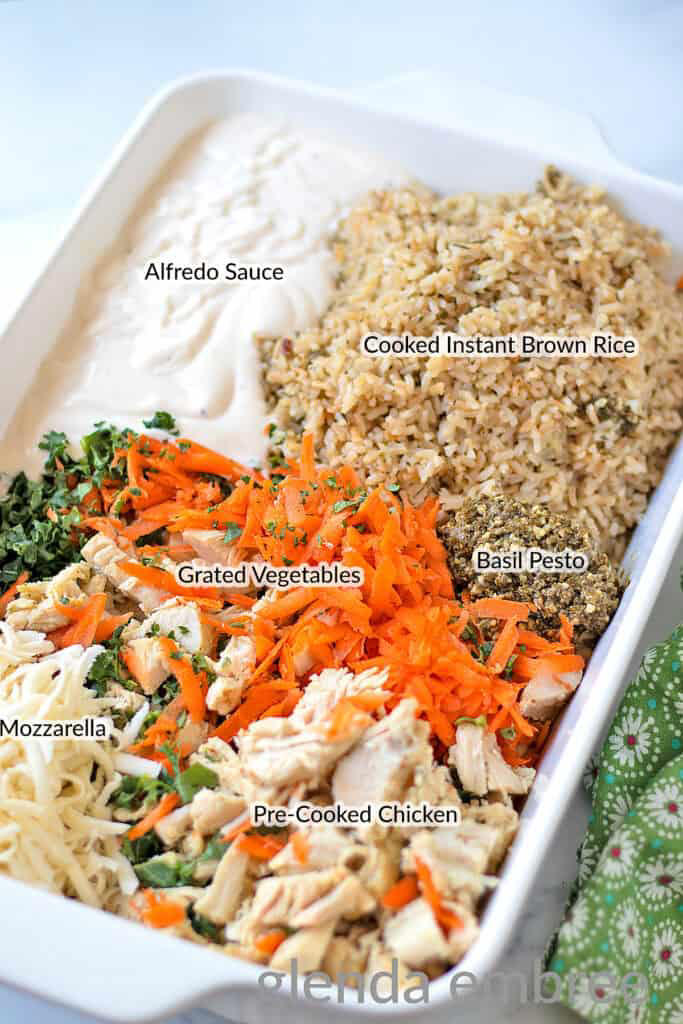 Easy Pesto Alfredo Chicken and Rice Casserole, Easy Delicious One Pan ...