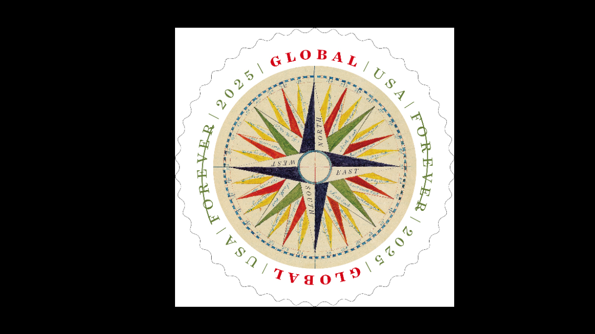USPS Launches Historic Compass Rose Stamp for International Mail