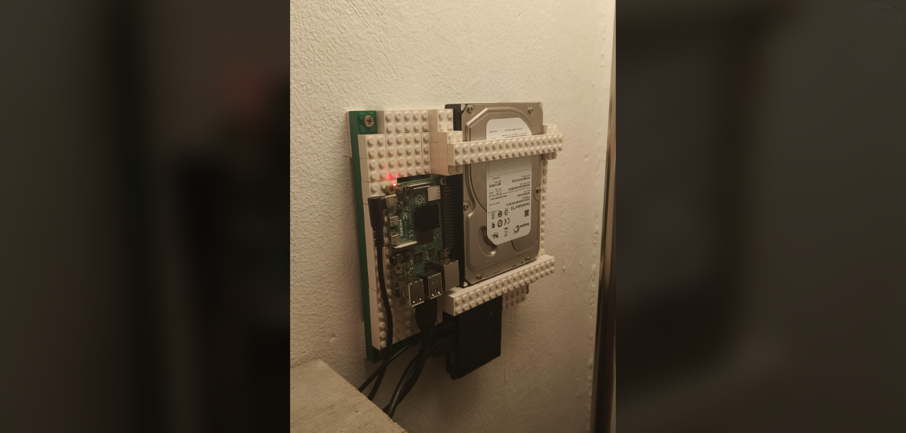 Someone built a DIY wall-mounted NAS with Lego and a Raspberry Pi