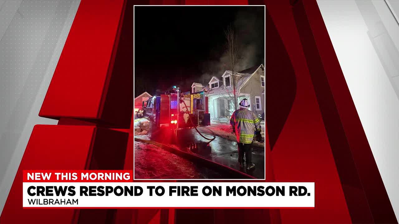 Crews battle fire on Monson Road in Wilbraham