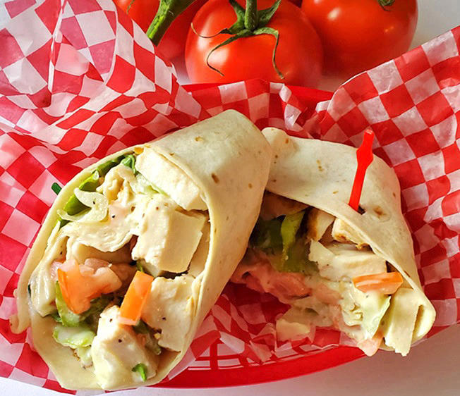 Spicy chicken wrap