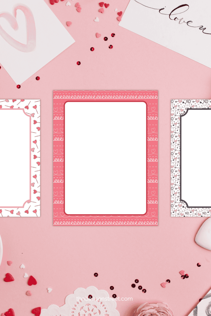 Free Valentines Day Page Border Printable: Five Designs