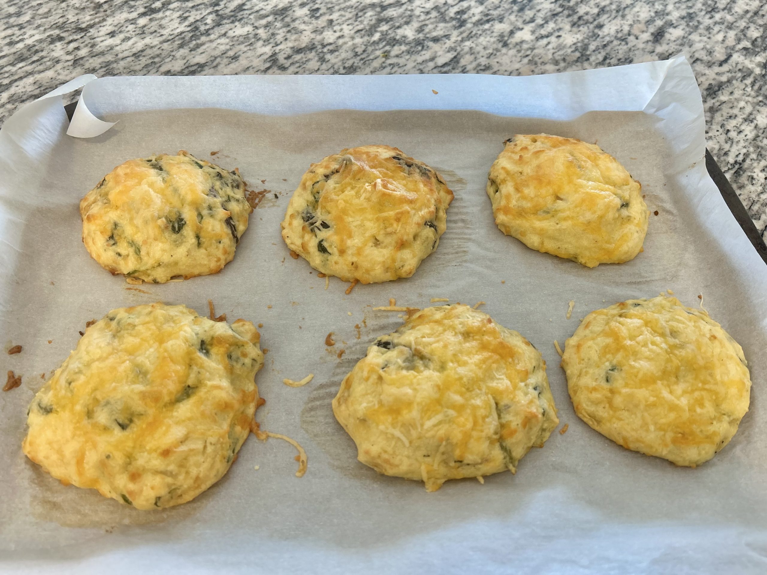 Cheesy Spinach Egg Biscuits