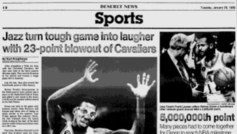 Deseret News archives: Jazz’s Rickey Green scored 5,000,000th NBA point ...