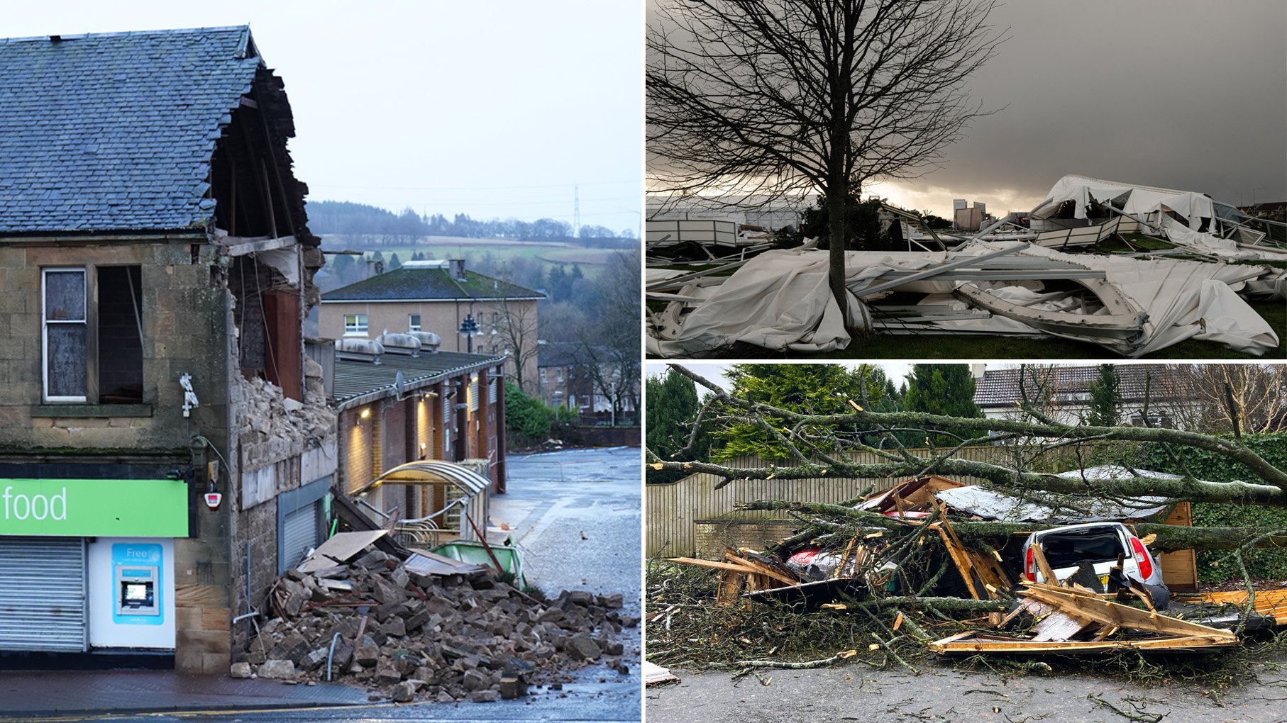 More heavy rain and 80mph winds hit UK after 'strongest' storm in a decade