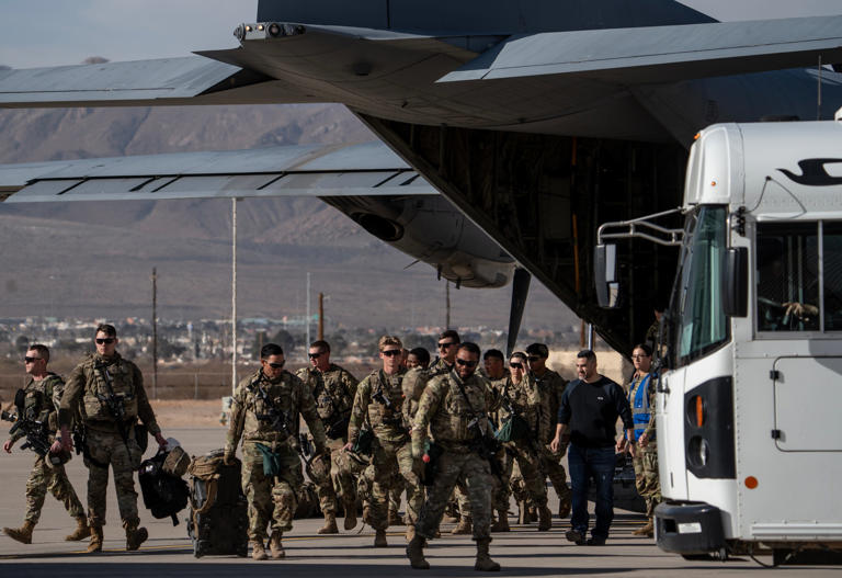 US troops arrive at Fort Bliss for training ahead of border deployment