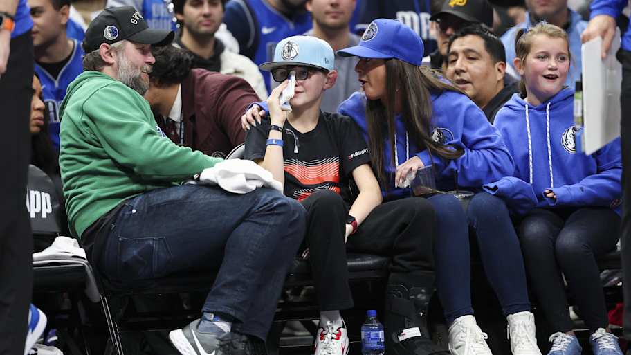 Kyrie Irving Accidentally Hits Child With Ball in Celtics vs Mavericks Game