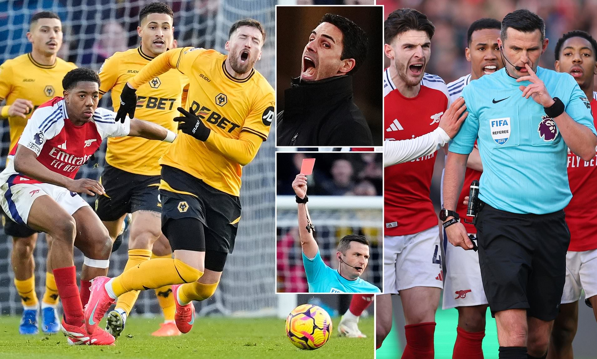 Furious Mikel Arteta rages at decision to send Myles Lewis-Skelly off ...