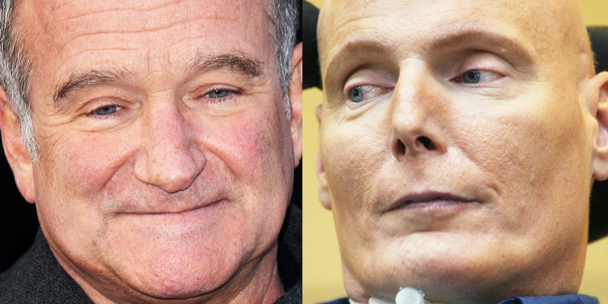 Robin Williams, en su visita a Christopher Reeve al hospital tras su ...
