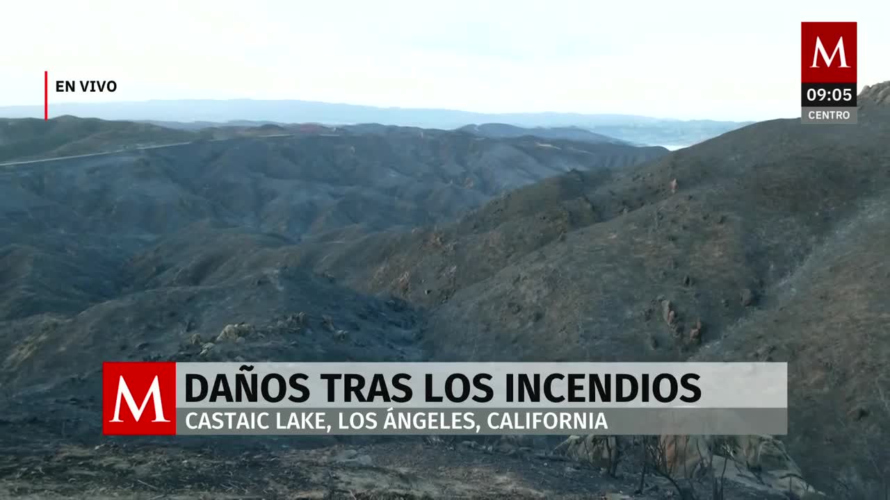 Por incendios, solo quedan cenizas en lago Castaic en Los Ángeles ...
