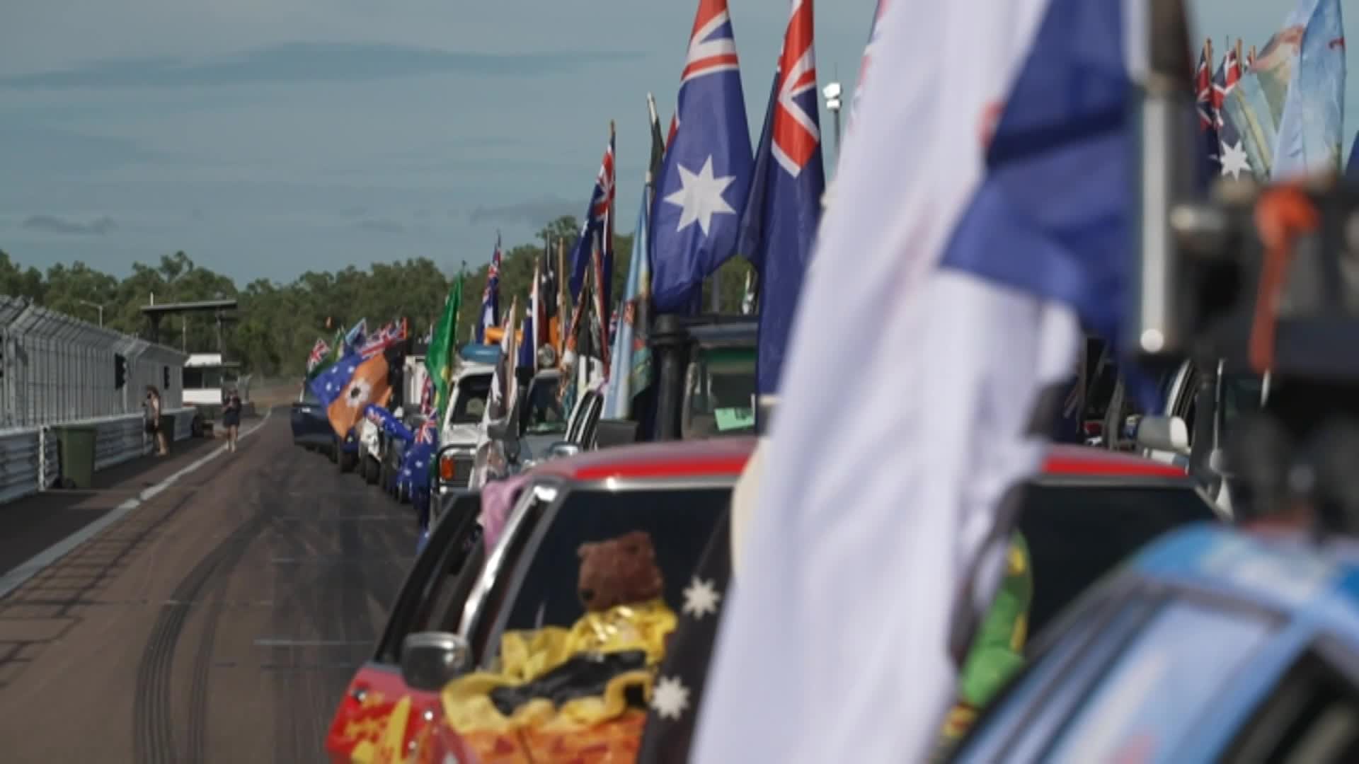 Utes parade through Darwin for annual Australia Day Ute Run