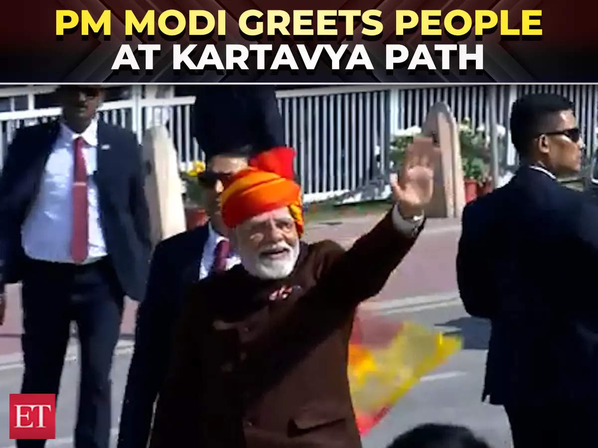 76th Republic Day: PM Modi greets people at Kartavya Path, New Delhi