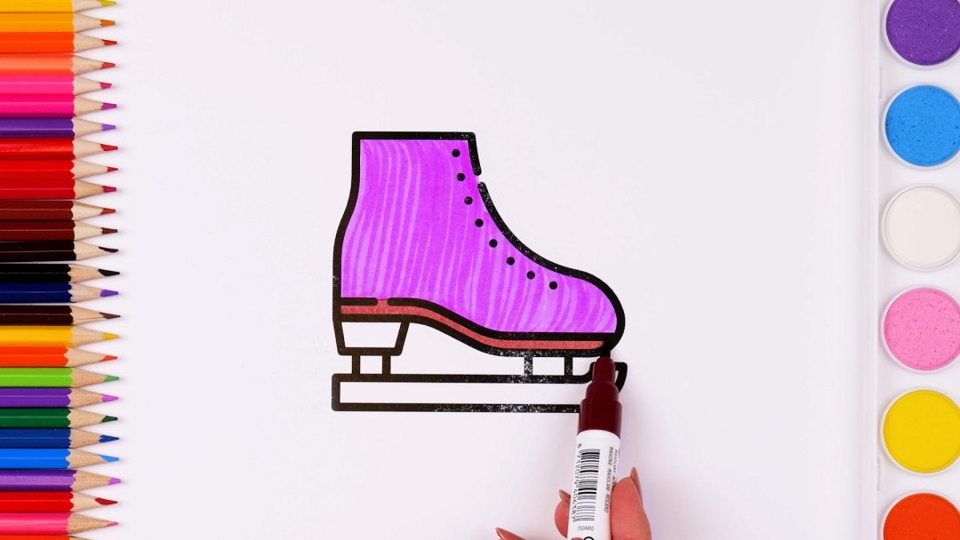 Skate Drawing | Learn Color Names