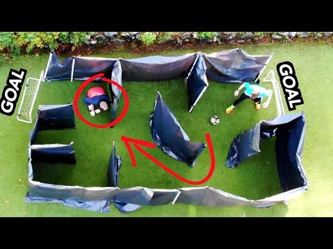 Players navigate a soccer match where the pitch is a maze