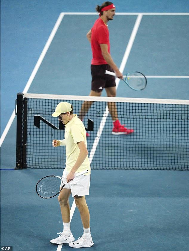 Jannik Sinner and Alexander Zverev share a heart-warming embrace after the Italian triumphed in ...