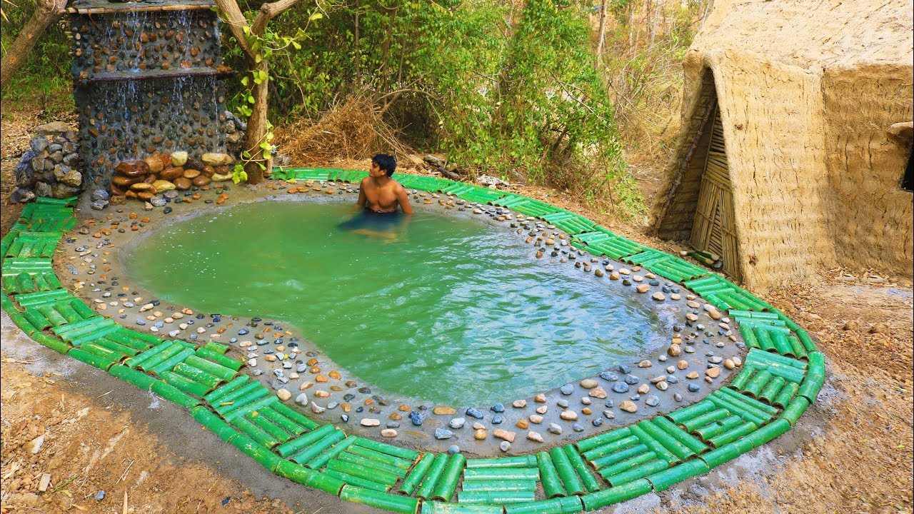 Secret of primitive: Build beautiful Fresh swimming pool By Ancient Skills
