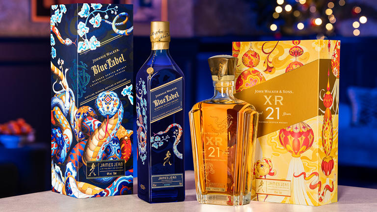 Artist rings in the Year of the Snake with striking lunar new year Johnnie Walker packaging design