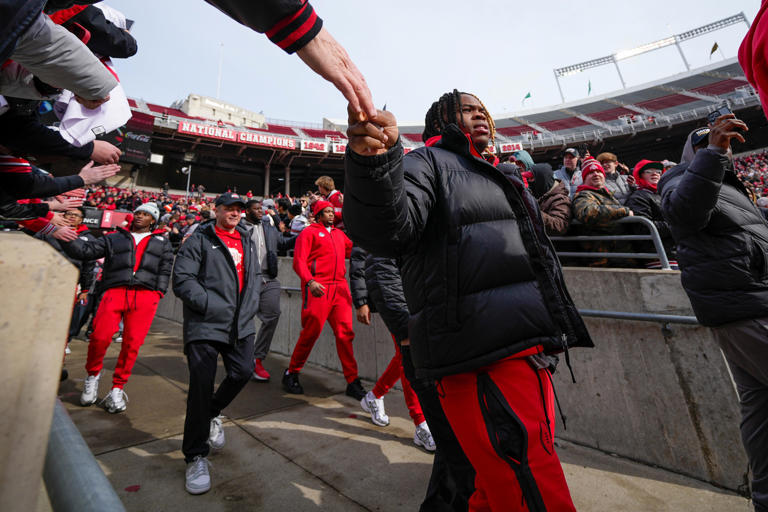 Ohio State fans celebrate the Buckeyes' National Championship Sunday at ...