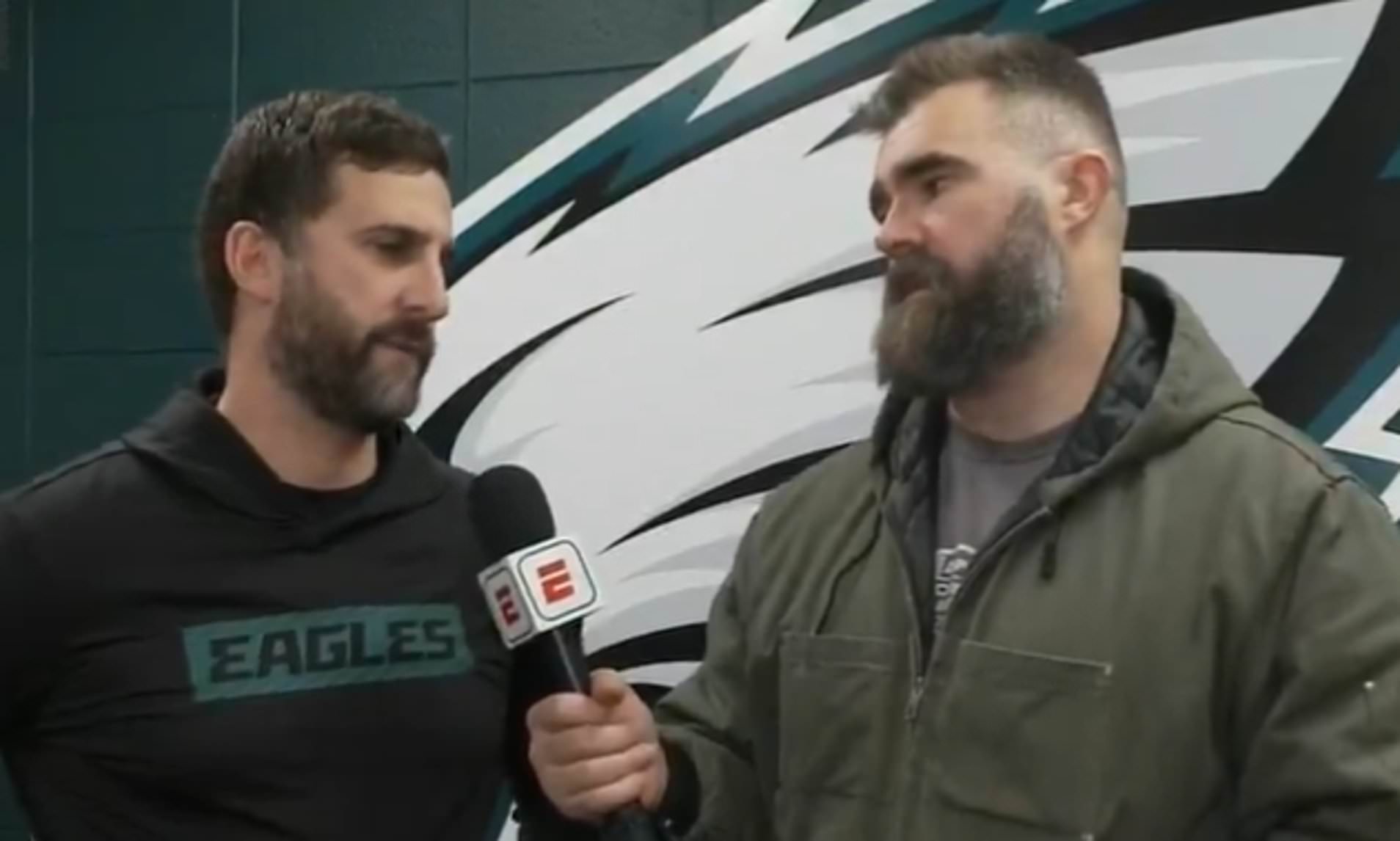 NFL fans split over Jason Kelce's ESPN interview with Eagles coach Nick ...