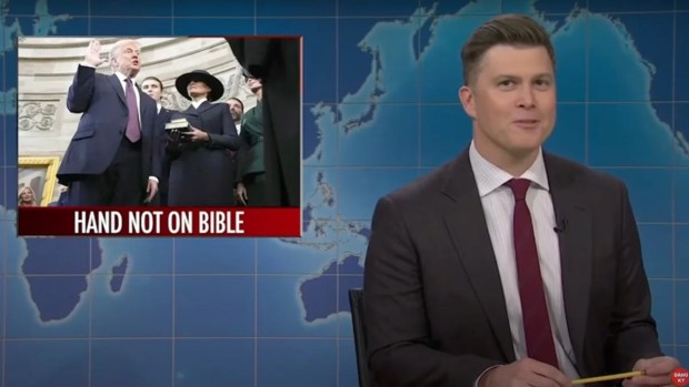 'Weekend Update' Anchor Colin Jost Jokes Trump Wasn't Properly Sworn In ...