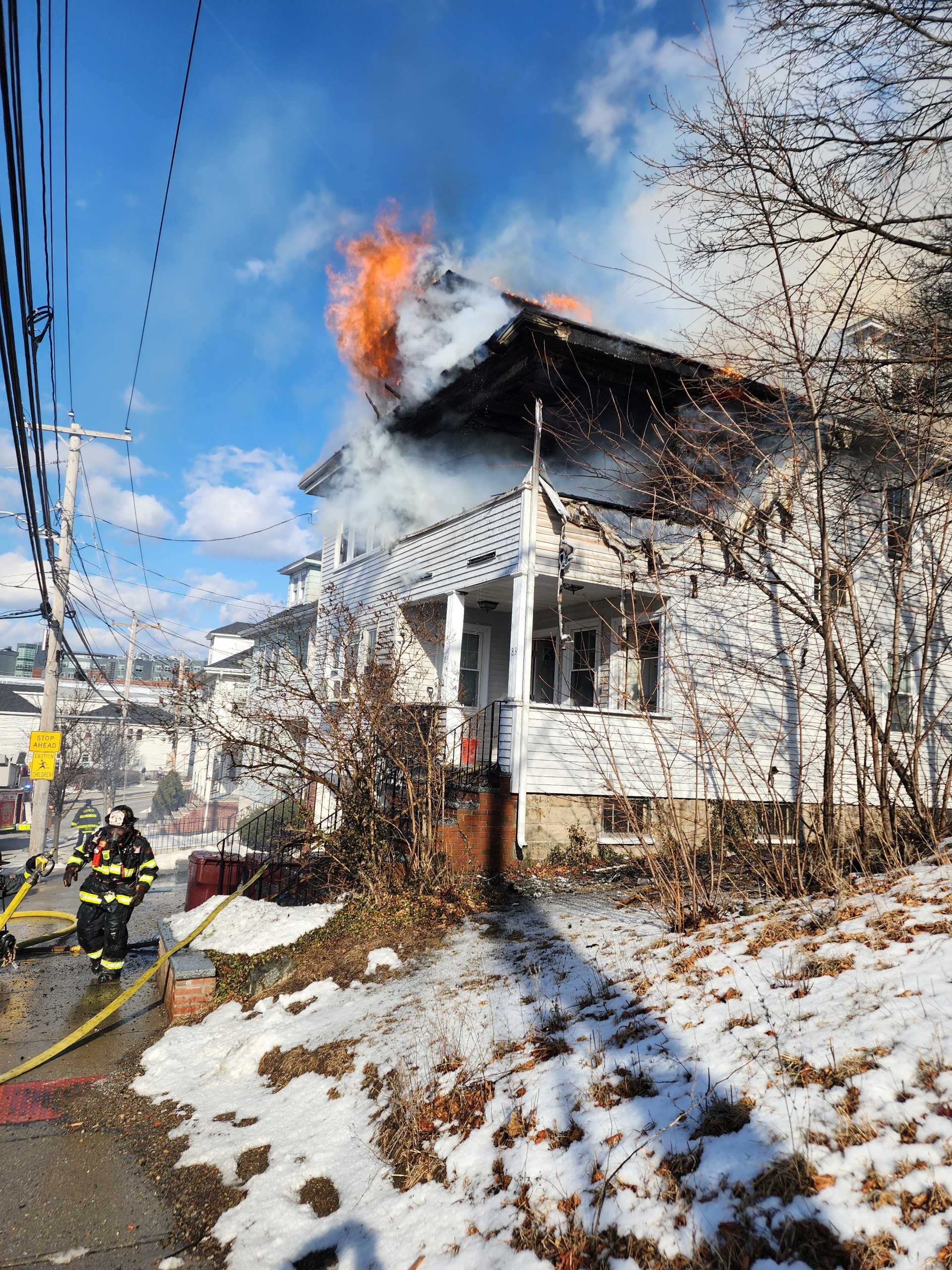 Home evacuated following 2-alarm fire in Everett, Massachusetts