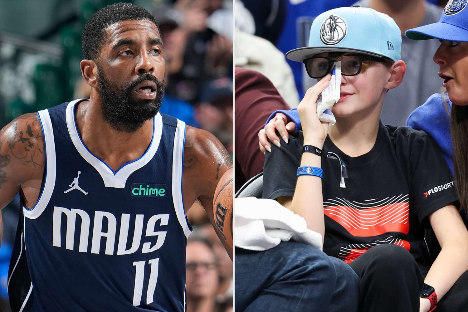 Kyrie Irving Accidentally Hits Young Fan with Ball, Causing Nosebleed ...