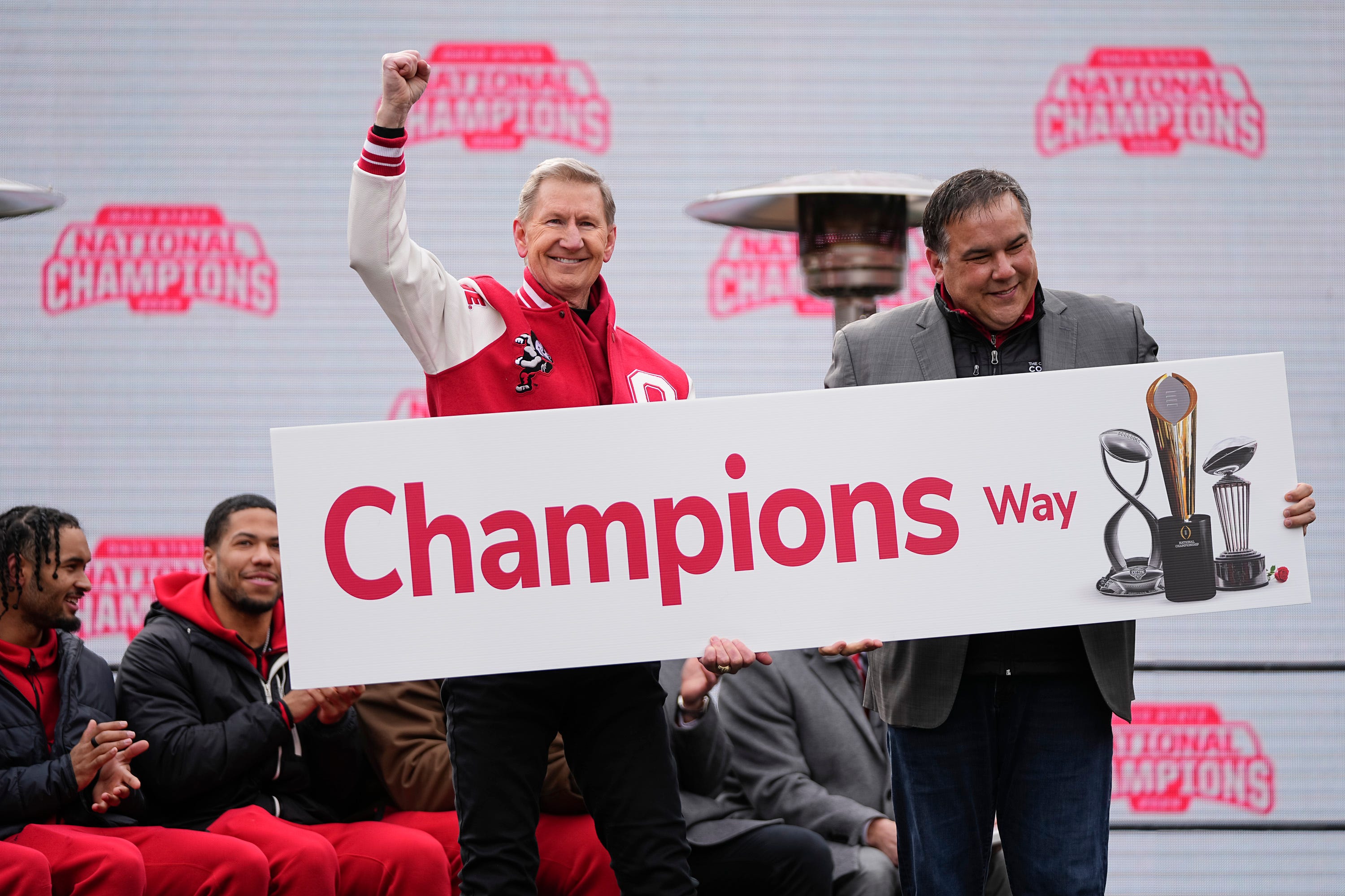 Ohio State fans celebrate the Buckeyes' National Championship Sunday at ...