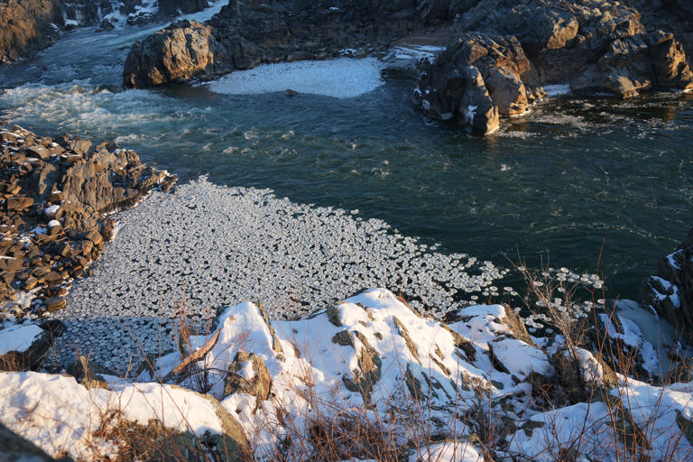 How pancake ice formed on the Potomac River near Great Falls, Virginia