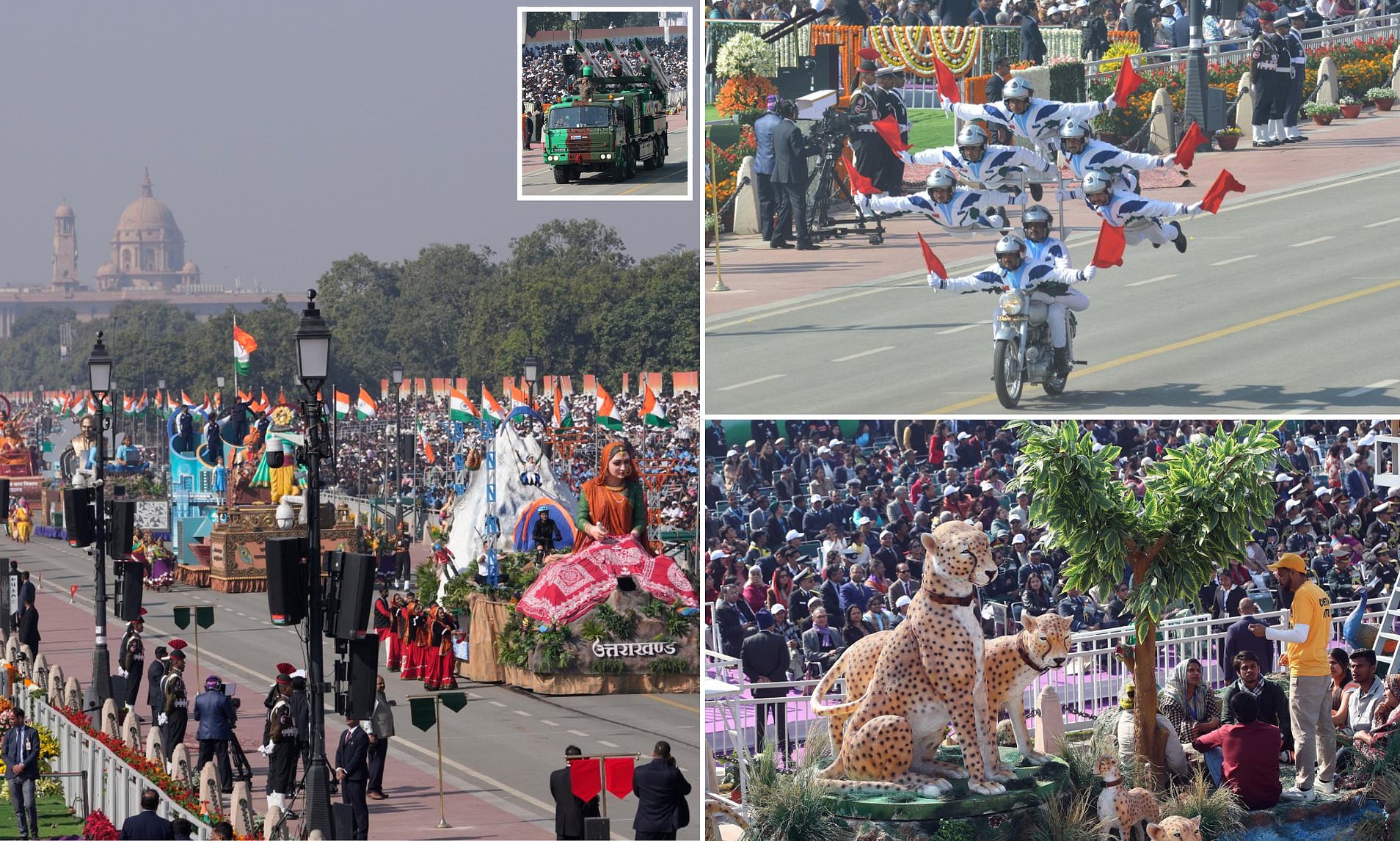 Indian army performs motorcycle display for 75 years of independence