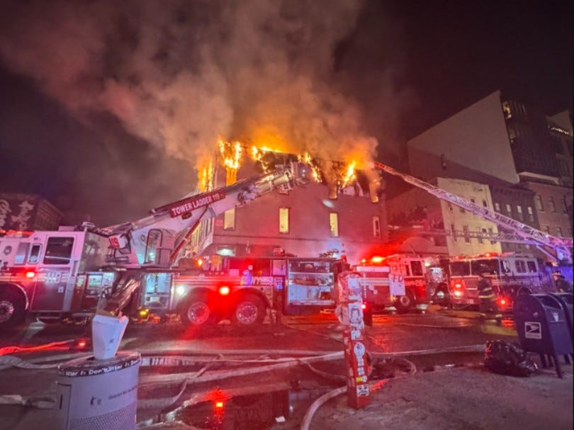 4 injured, 10 families displaced after fire tears through row of ...
