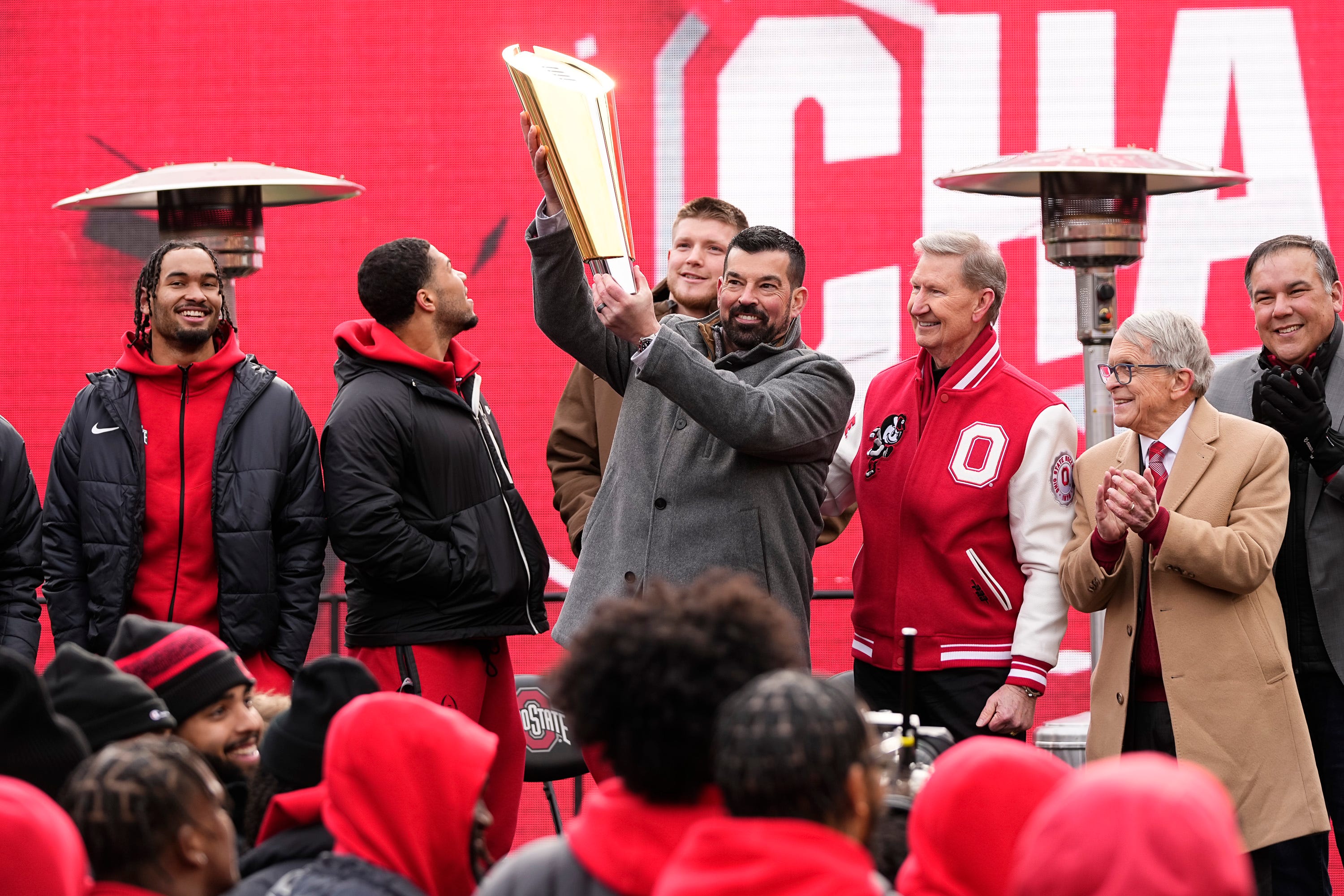 Ohio State fans celebrate the Buckeyes' National Championship Sunday at ...