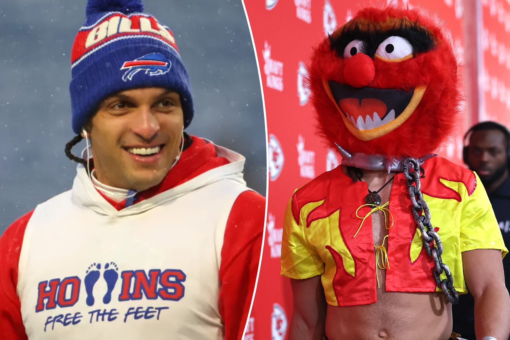 Bills’ Mack Hollins arrives for AFC Championship game in wild Animal ...
