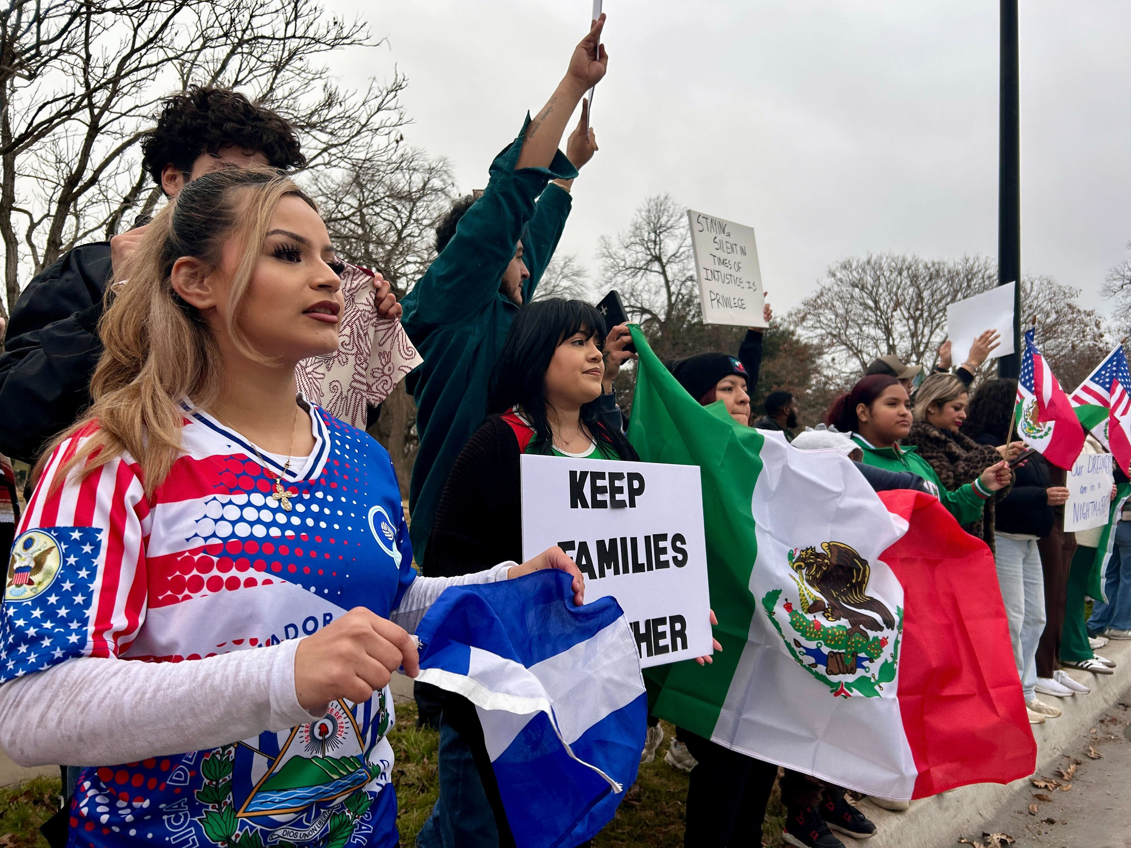 Hundreds of people against new admin immigration polices protest in ...
