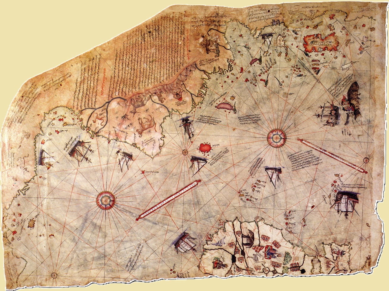 The Piri Reis World Map of 1513 is one of the oldest post-Columbian ...