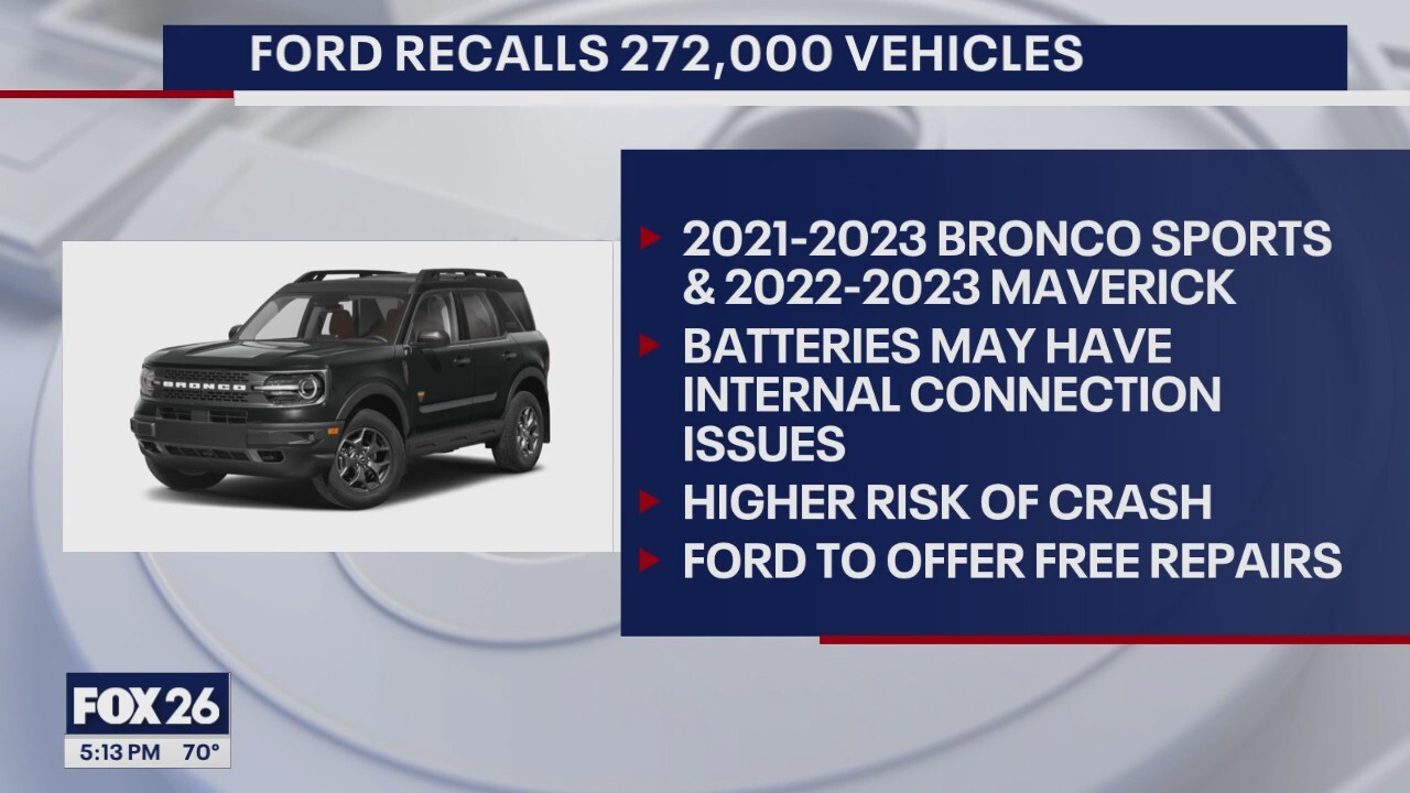 Ford recalls over 270,000 vehicles over battery concern, NHTSA says