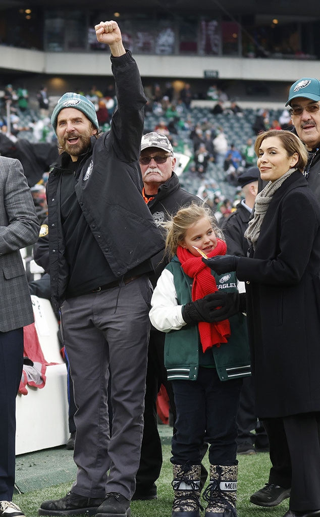 Bradley Cooper & Daughter Cheer Philadelphia Eagles on to Super Bowl