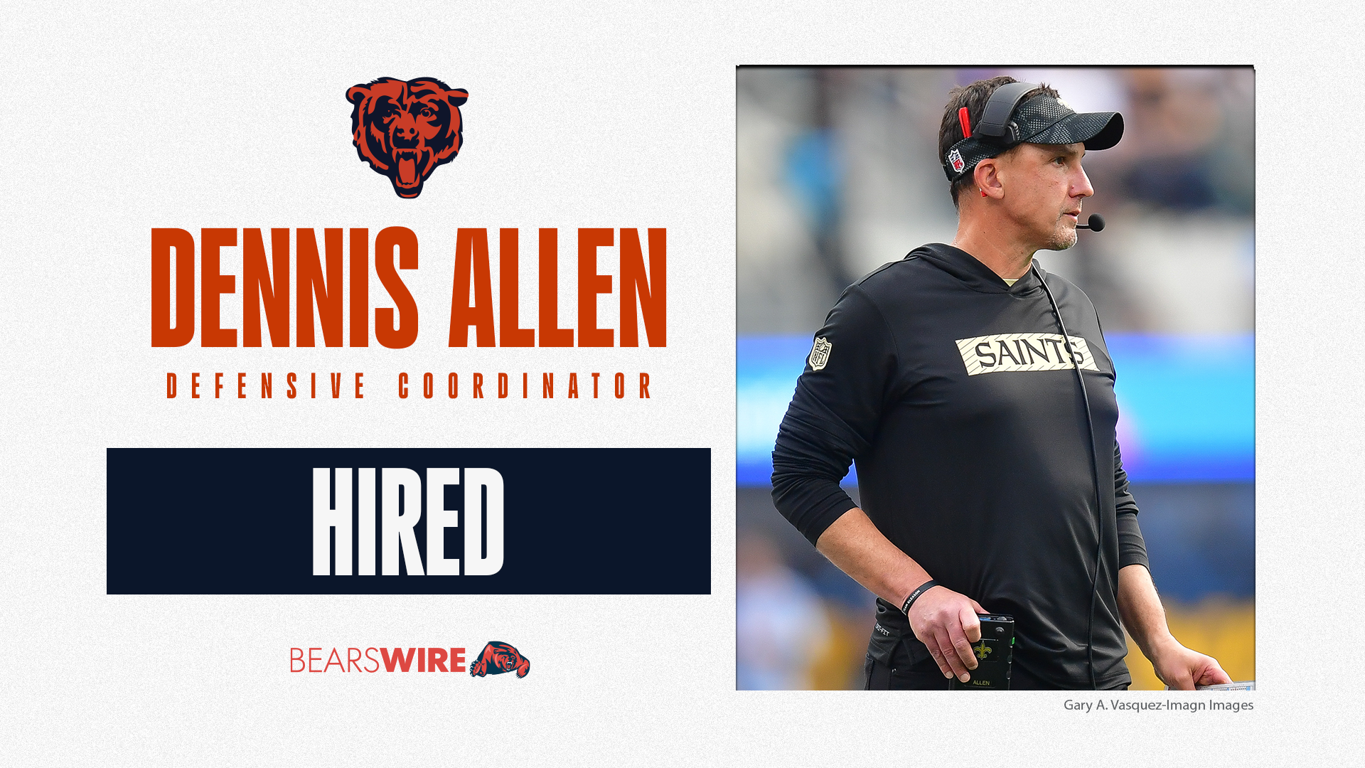 Bears hiring Dennis Allen as defensive coordinator