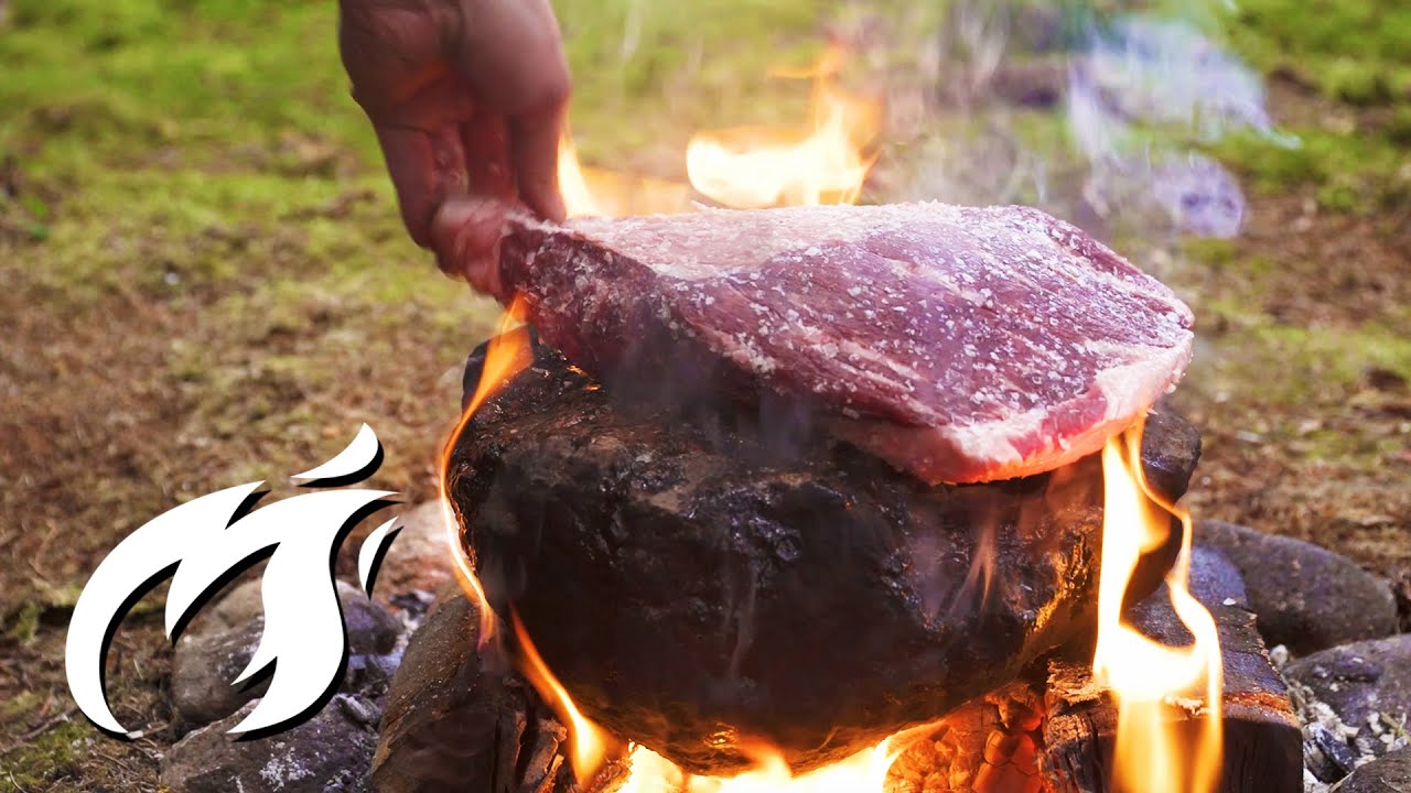 Grilling Picanha on a Hot Stone | ASMR Fire Cooking 🥩🔥