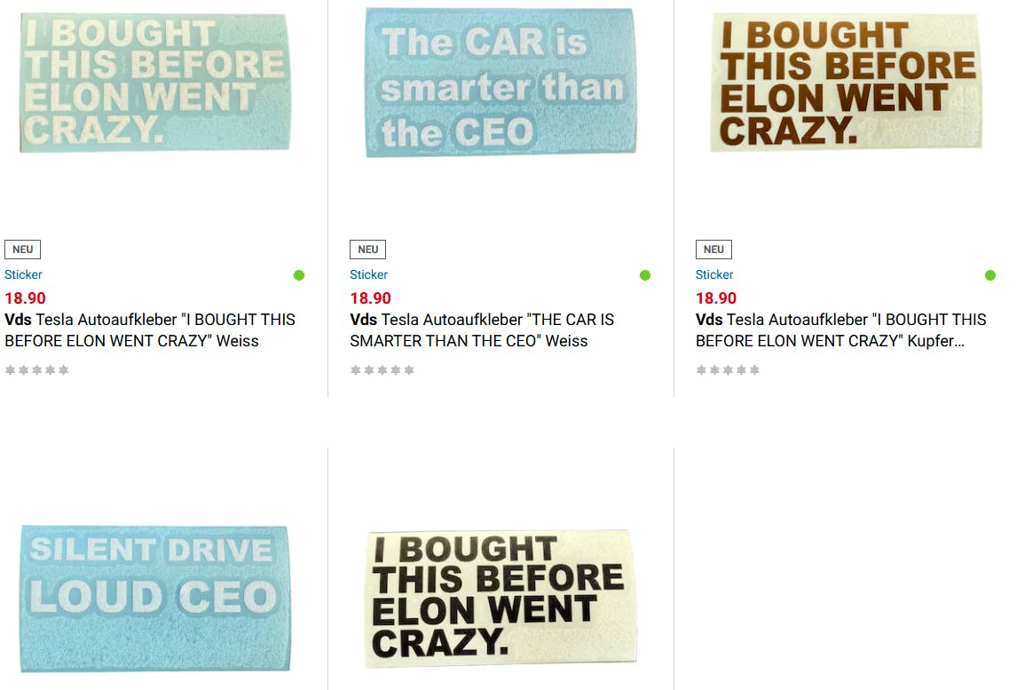 Digitec verkauft jetzt Anti-Musk-Sticker für Teslafahrer