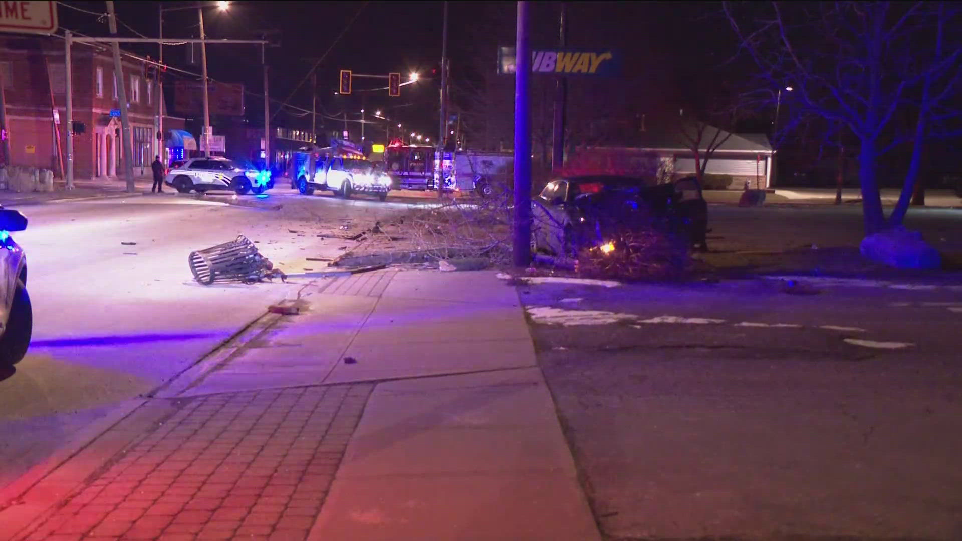 Driver taken to hospital following early morning Point Place crash