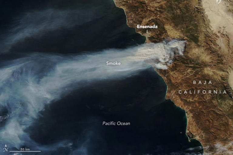 NASA Images Reveal Massive Fires in Baja California