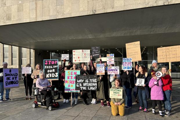 Parents protest says ‘Stop failing our kids’ in rally outside County Hall